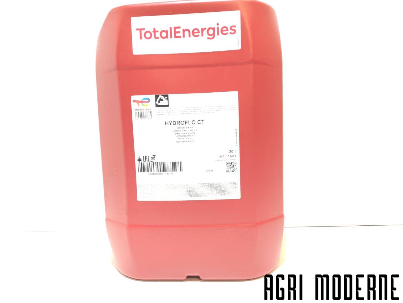 Vente HUILE HYDRAULIQUE 20L HYDROFLO Total 113423 | AgriModerne ...